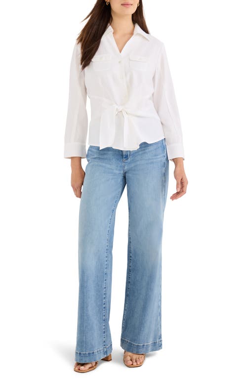 NIC+ZOE Tie Front Button-Up Shirt